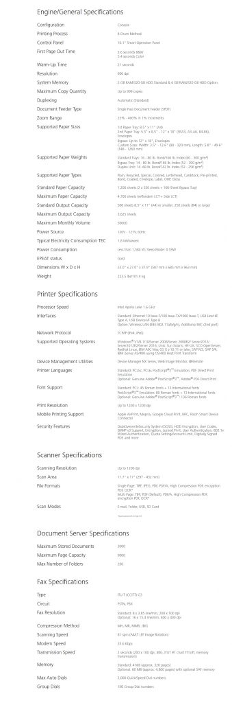 Savin IM C4500 Color Laser Multifunction Printer - Magee Office