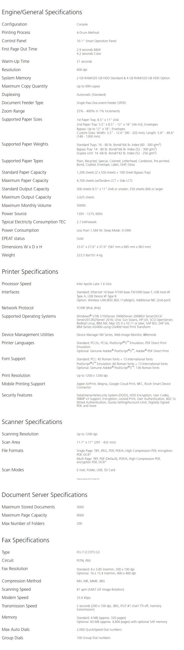 Savin IM C6000 Color Laser Multifunction Printer - Magee Office