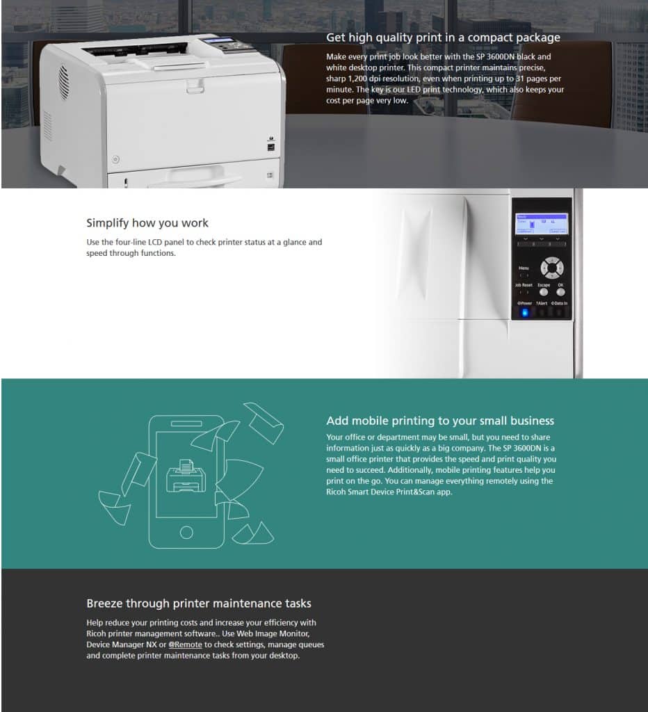 Savin SP 3600DN Black and White Printer - Magee Office